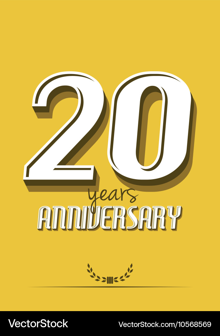 20 years anniversary poster template Royalty Free Vector