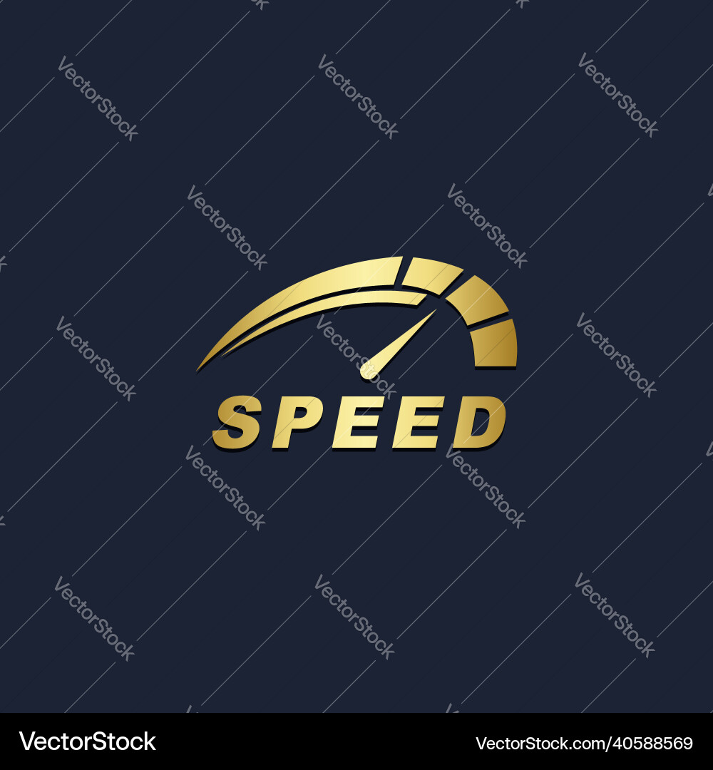 Automotive Speed Meter Logo - Gold Royalty Free Vector Image