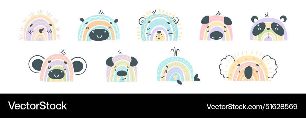 Cute rainbow animal for childish nursery Vector Image