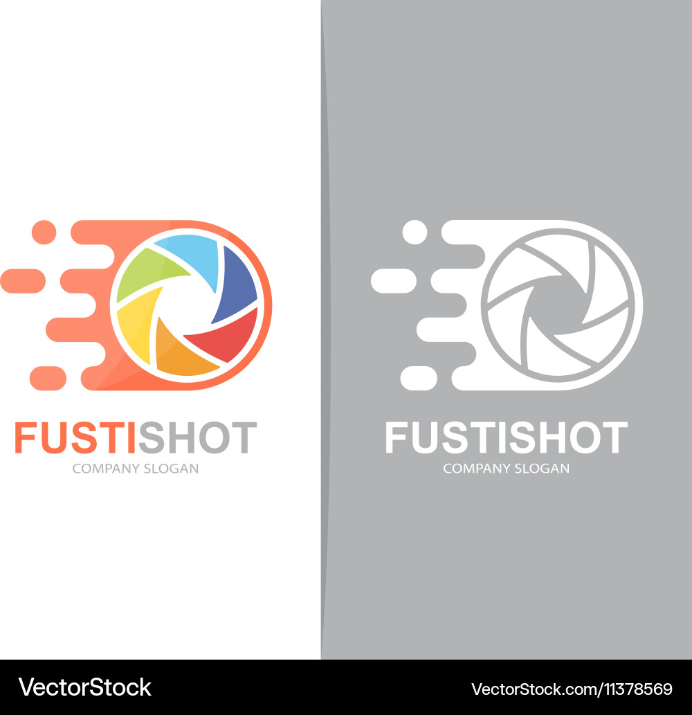 Fast camera shutter logo combination speed Vector Image