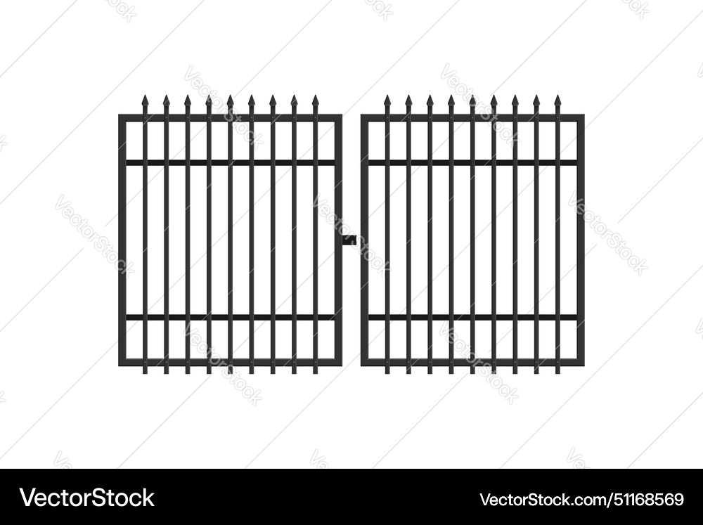 Metal gate - fence Royalty Free Vector Image - VectorStock