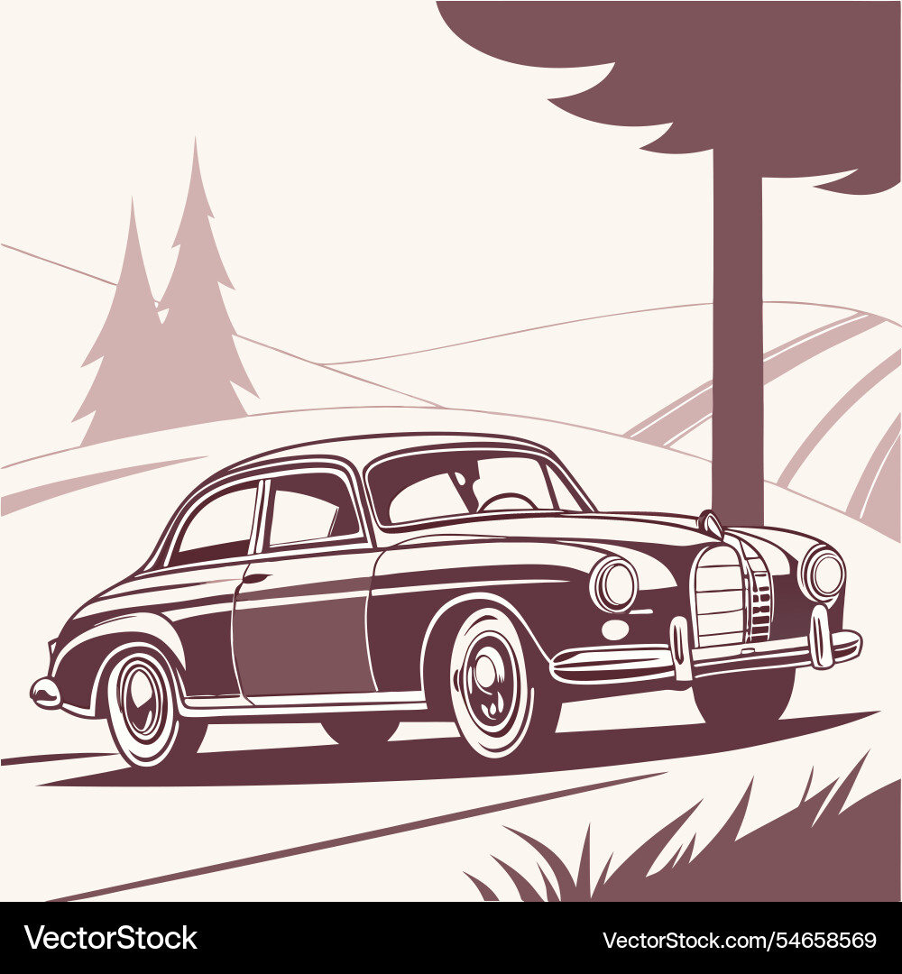 Retro vintage car Royalty Free Vector Image - VectorStock