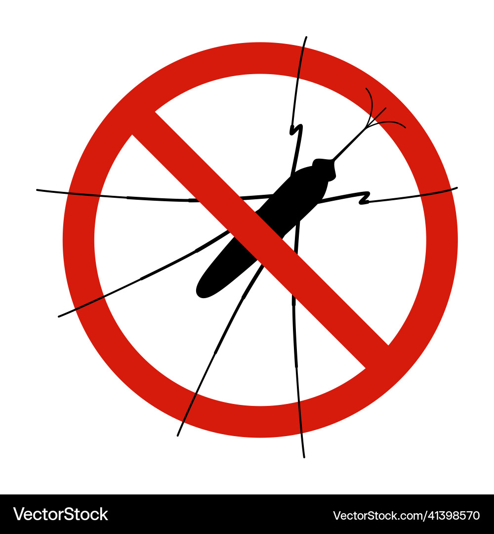 Anti mosquitoes pest control stop insects sign Vector Image
