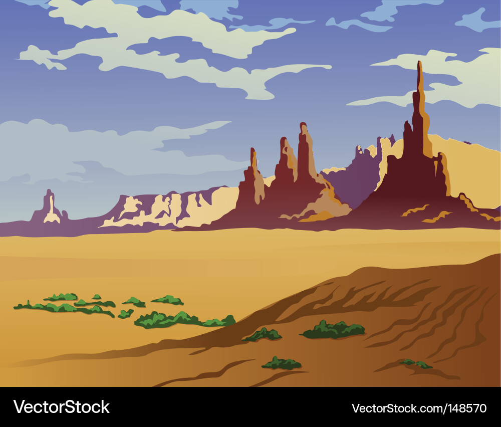 Arizona Desert Landscape Royalty Free Vector Image