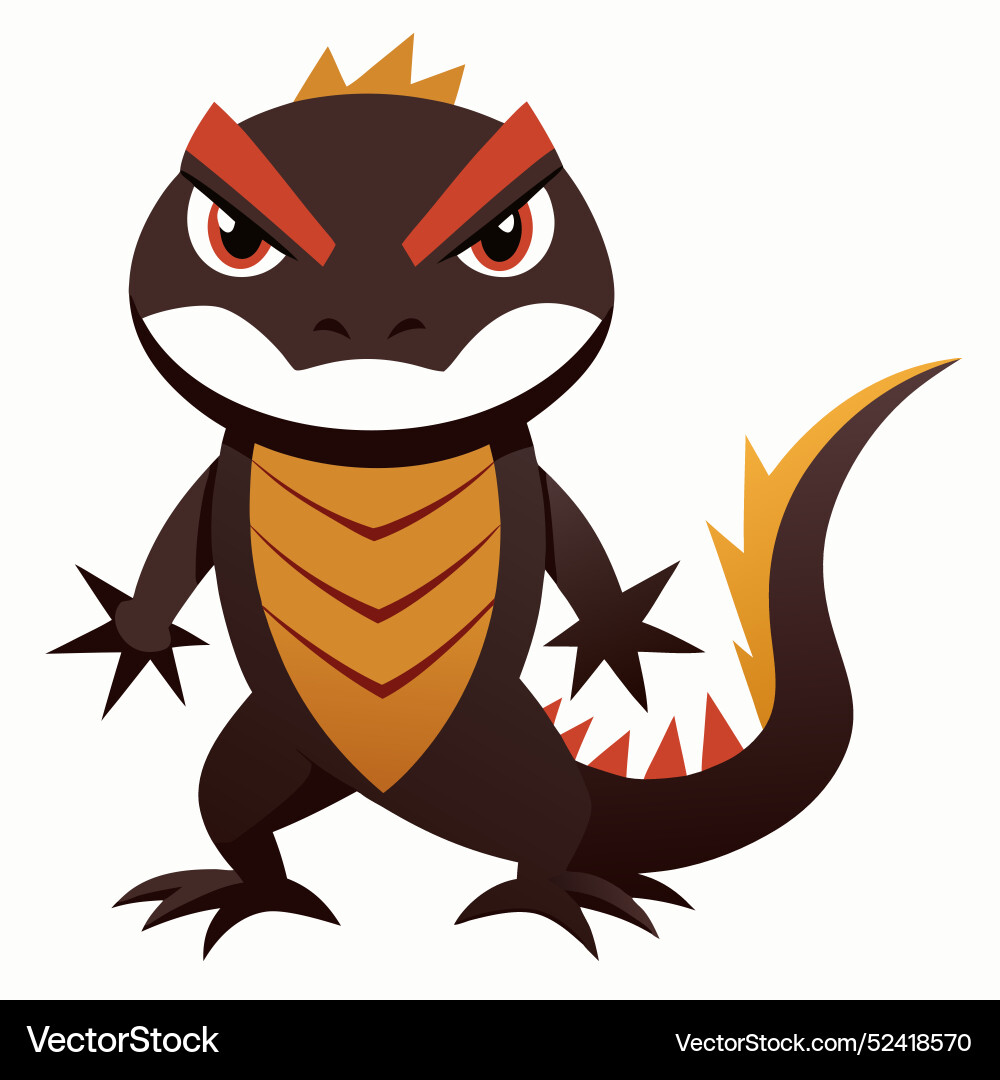 Draco lizard jumps kawaii Royalty Free Vector Image