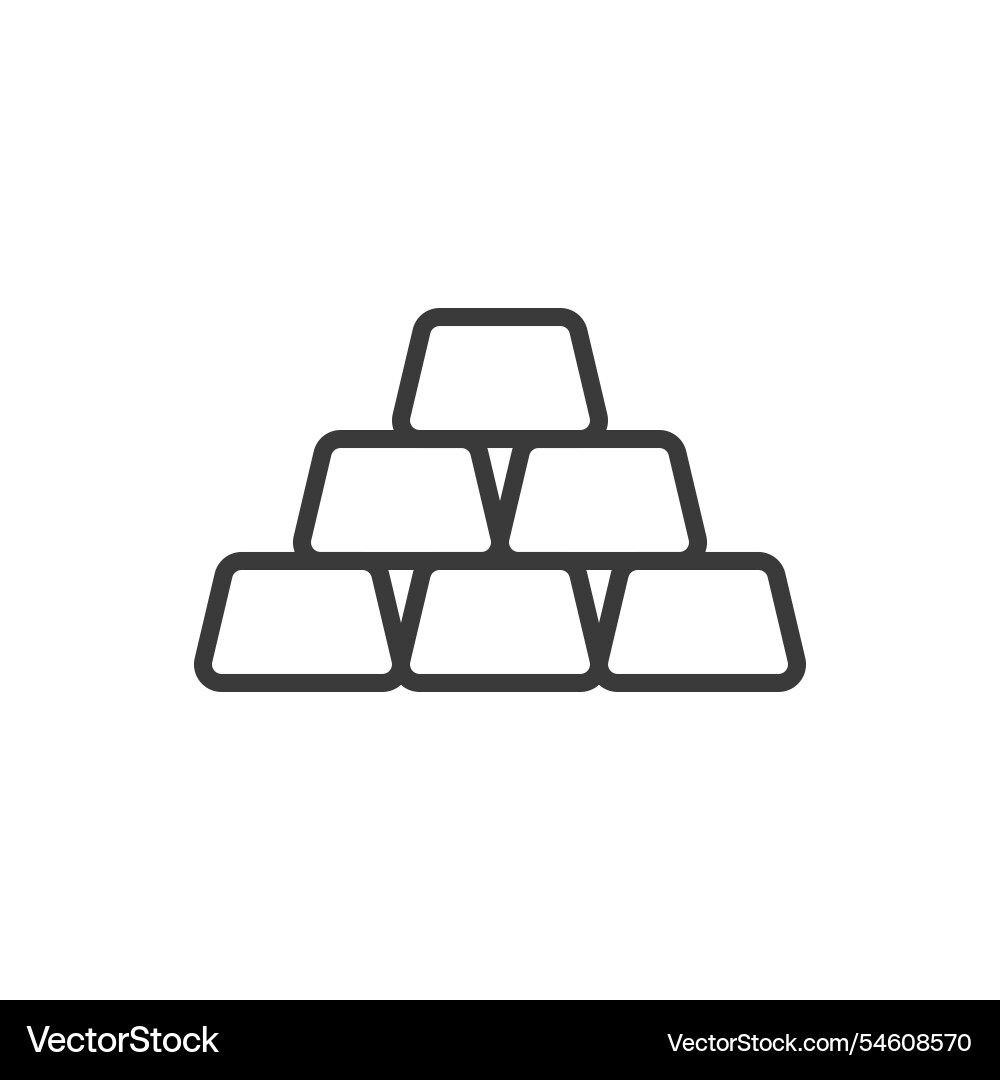 Gold reserves icon in line design Royalty Free Vector Image