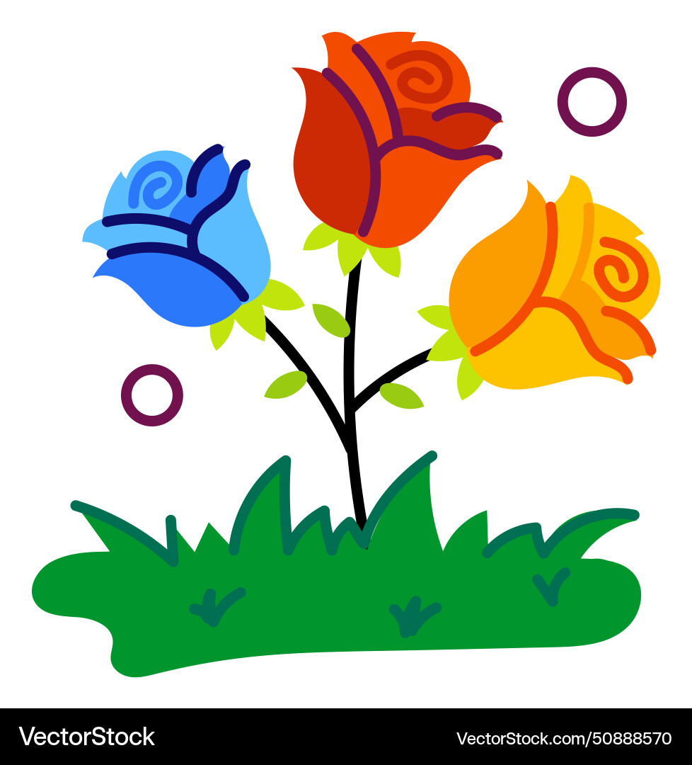 Growing roses Royalty Free Vector Image - VectorStock
