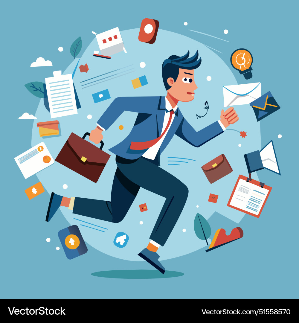 Information overload excess distraction Royalty Free Vector