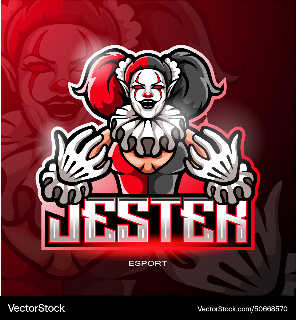 Jester mascot esport logo design Royalty Free Vector Image