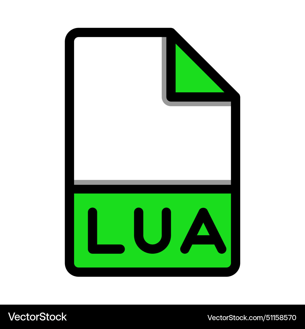 Lua file type format icon extension document Vector Image Lua file type format icon extension document Vector Image