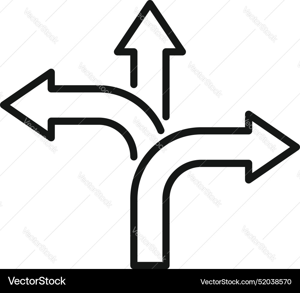 Three arrows pointing in different directions Vector Image