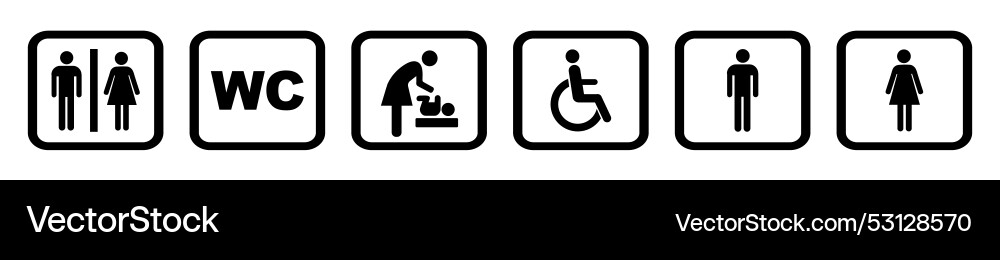 Toilet icons set Royalty Free Vector Image - VectorStock