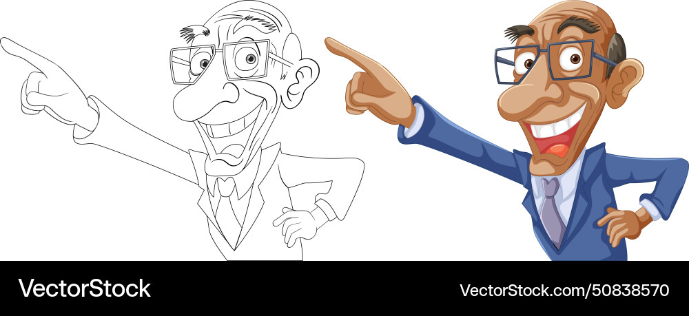 Two animated businessmen gesturing with enthusiasm