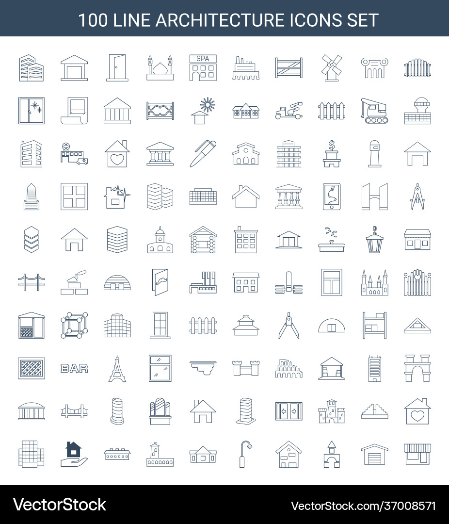 Architecture icons Royalty Free Vector Image - VectorStock