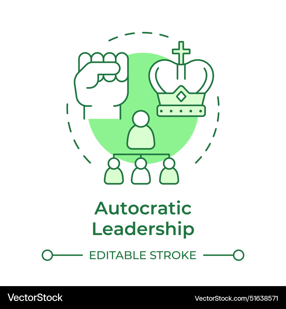 Autocratic leadership green concept icon Vector Image