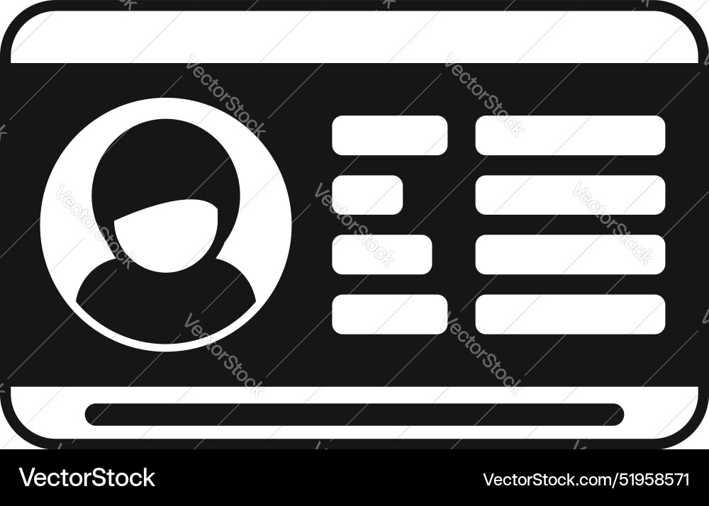 Black identification card showing personal Vector Image