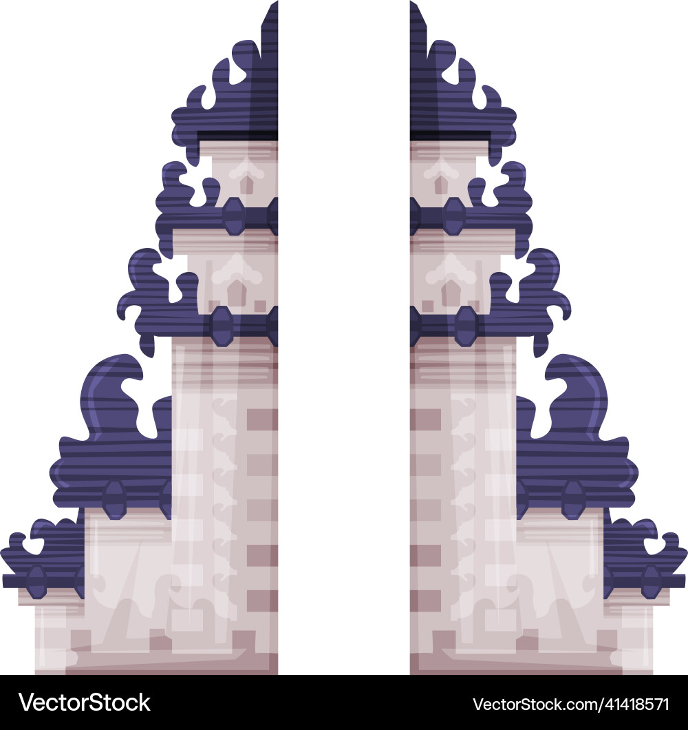 Candi bentar or split gateway as bali traditional Vector Image