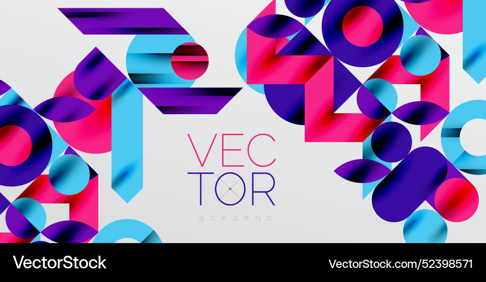 Colorful simple dynamic geometric forms circles Vector Image