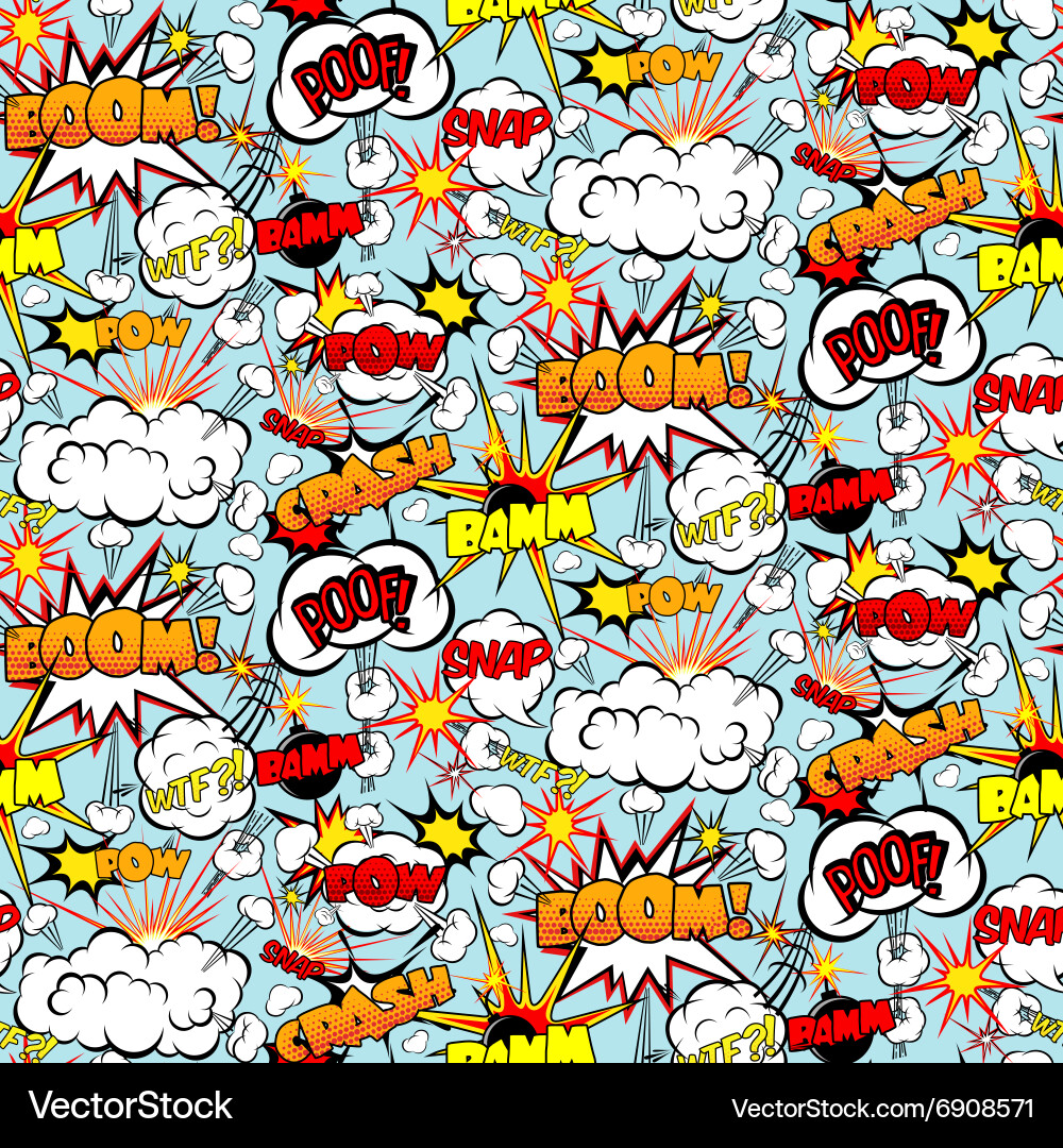 Comic seamless pattern Royalty Free Vector Image