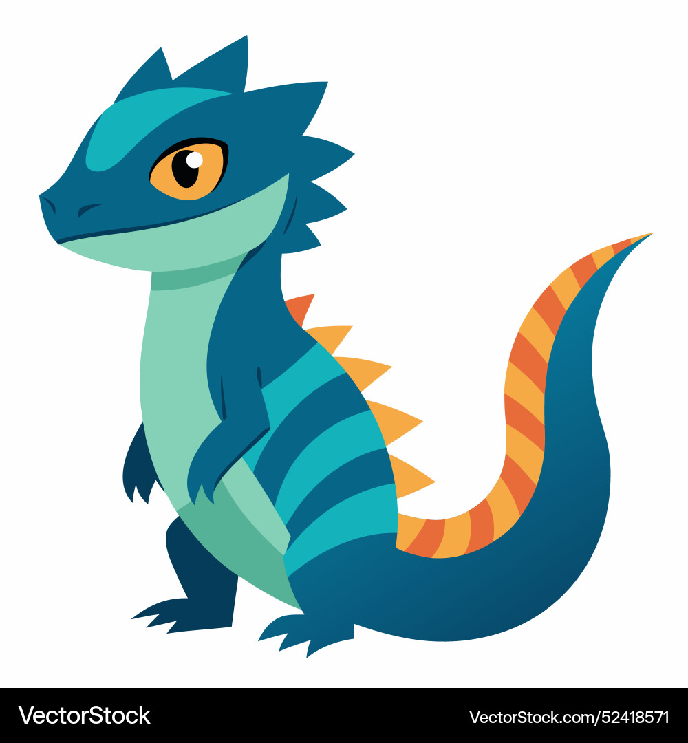 Draco lizard knocks kawaii Royalty Free Vector Image