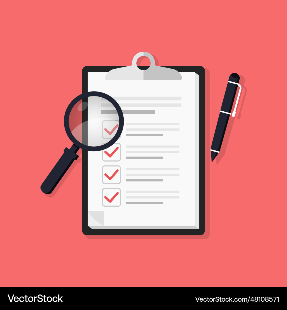 Flat of clipboard with checklist icon Royalty Free Vector