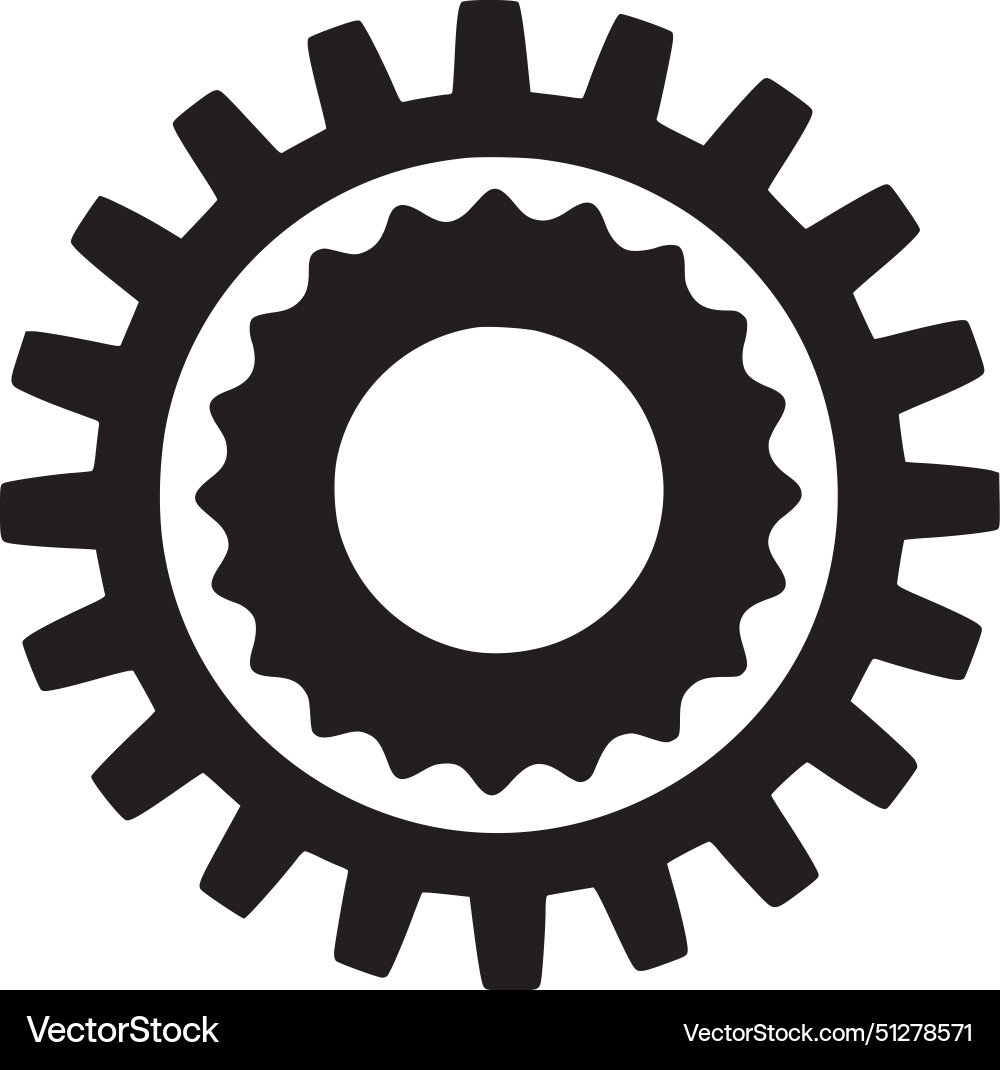 Gear - black and white isolated icon Royalty Free Vector