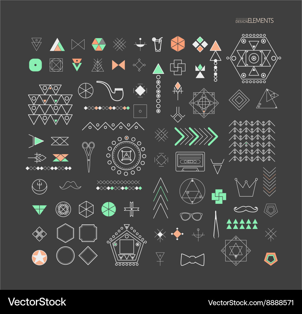 Geometric linear shapes Royalty Free Vector Image