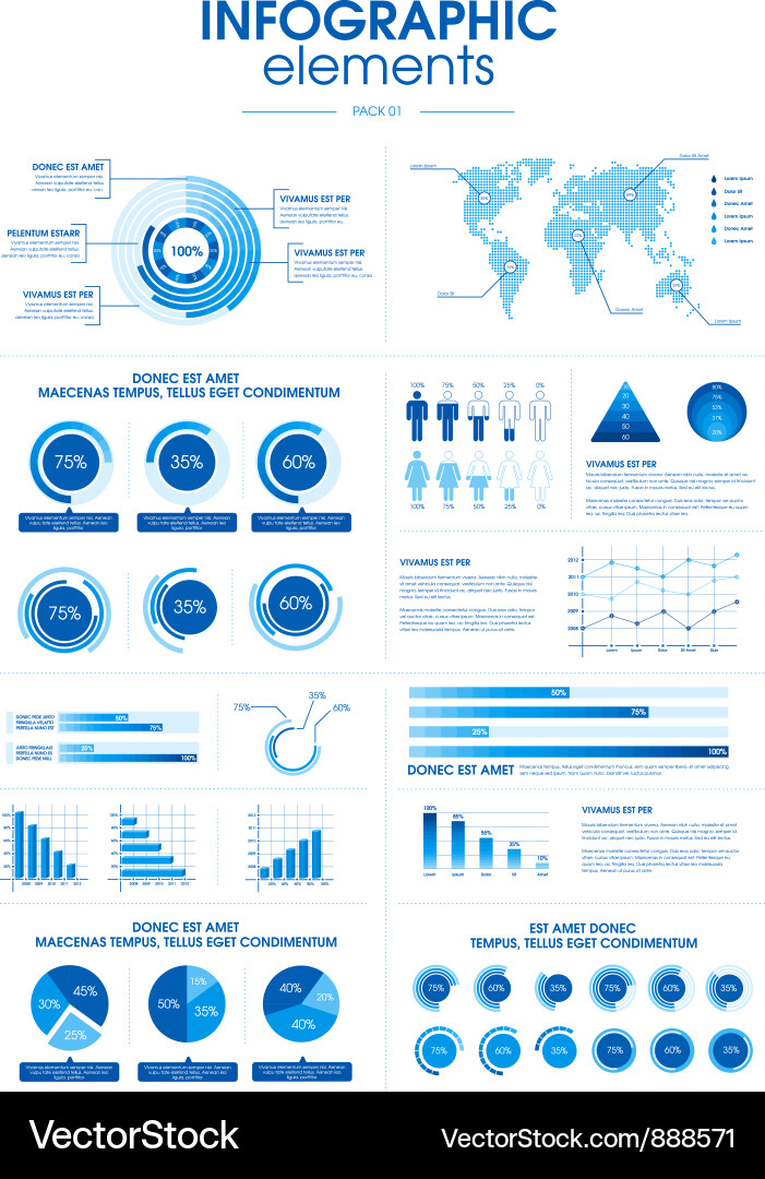 Infographic elements pack Royalty Free Vector Image