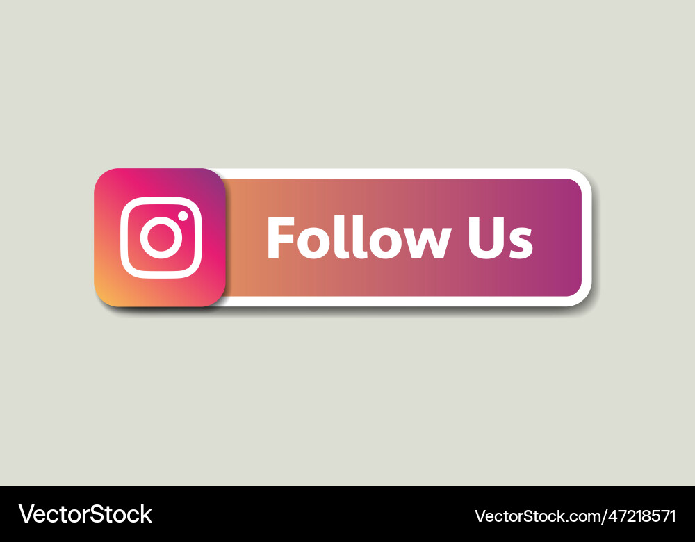 Instagram logo icon follow us Royalty Free Vector Image
