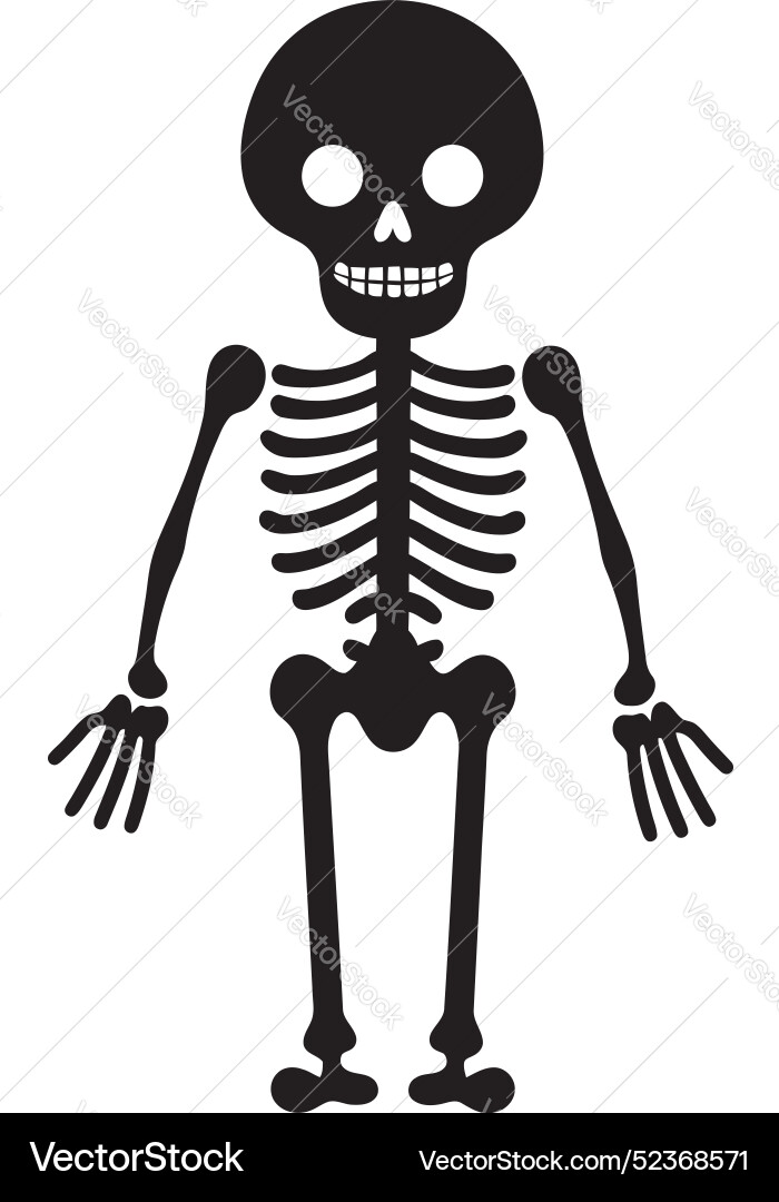 Quirky bone mascot cute smiling skeleton charm Vector Image