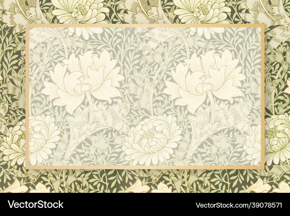 Rectangle antique floral frame copy space Vector Image