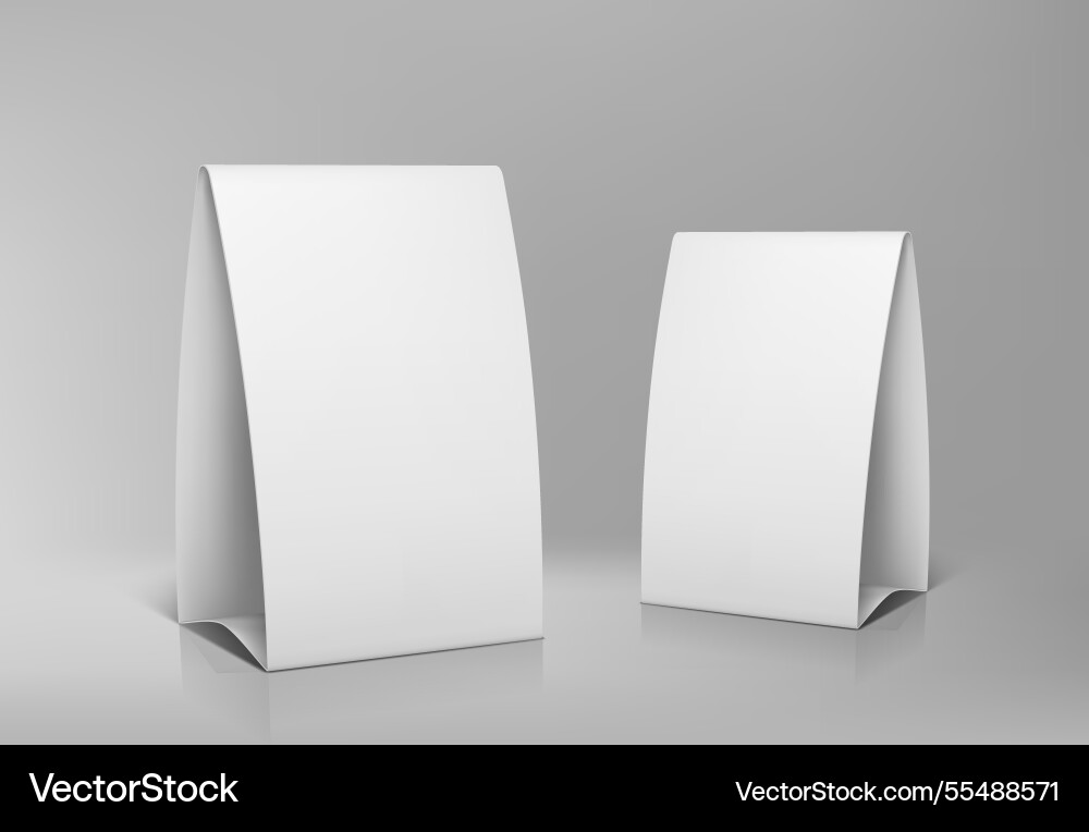Table tent isolated on grey background Royalty Free Vector