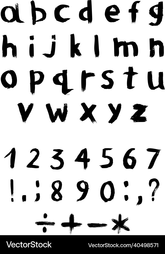 Textured alphabet Royalty Free Vector Image - VectorStock