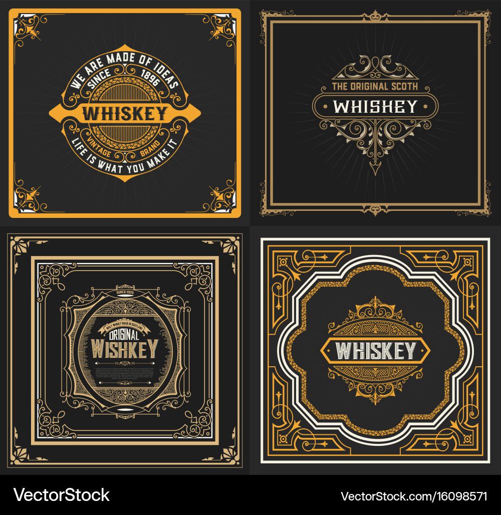 Vintage Western Card Set Royalty Free Vector Image