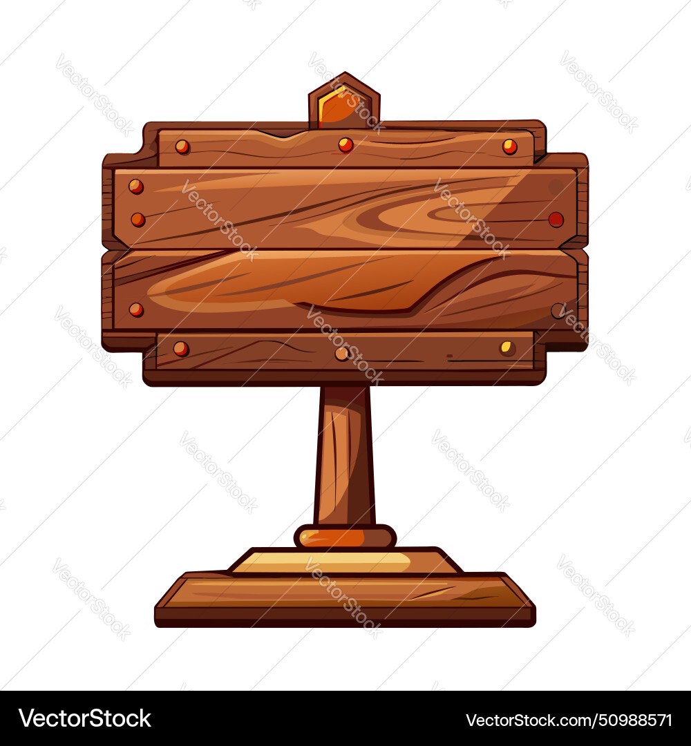 Wooden sign Royalty Free Vector Image - VectorStock
