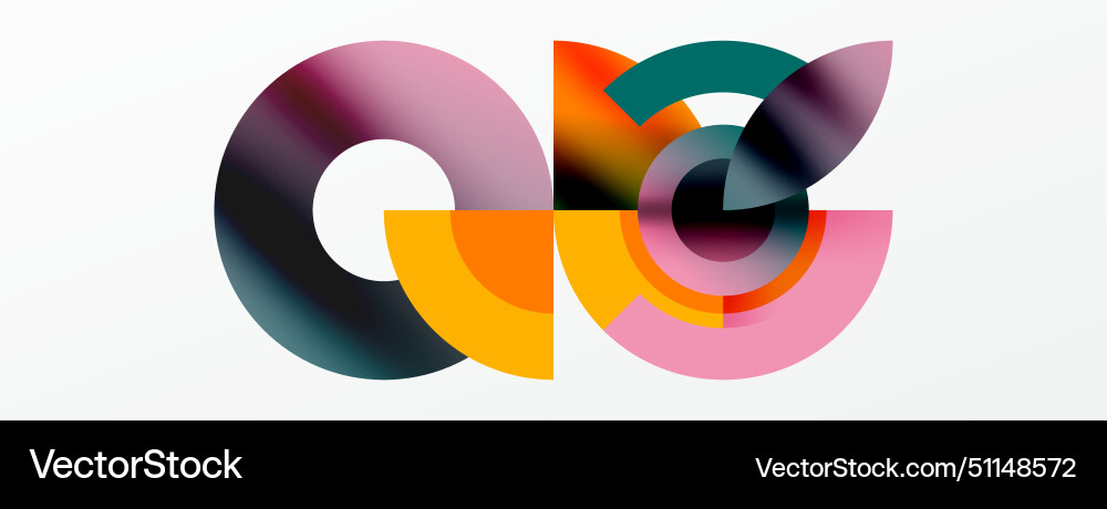 Artistic font features colorful circle pattern Vector Image