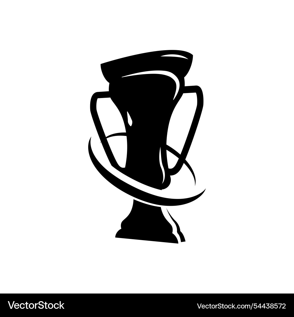 Black trophy logo concept template Royalty Free Vector Image