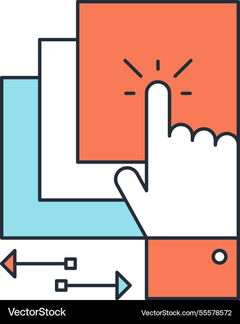 Copy flat line web icon concept Royalty Free Vector Image