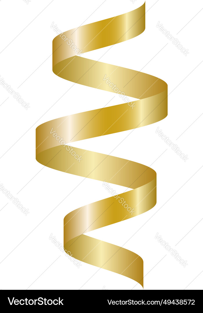 Golden spiral ribbon element Royalty Free Vector Image