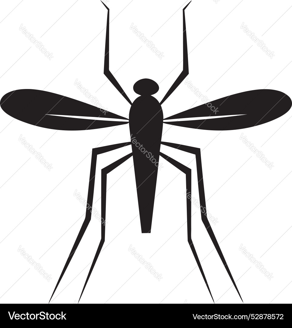 Monochrome mosquito badge stylish logo Royalty Free Vector