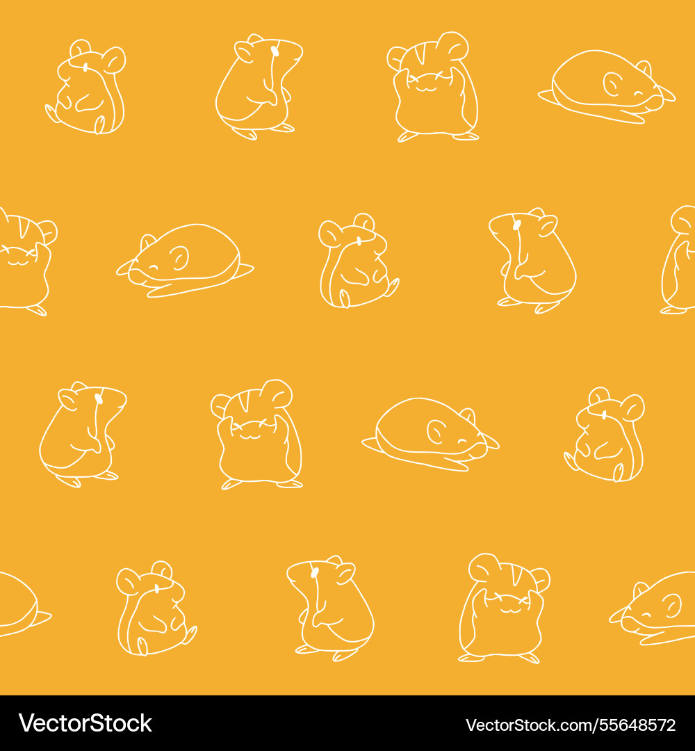 Outline hamster pattern seamless for wallpaper Vector Image