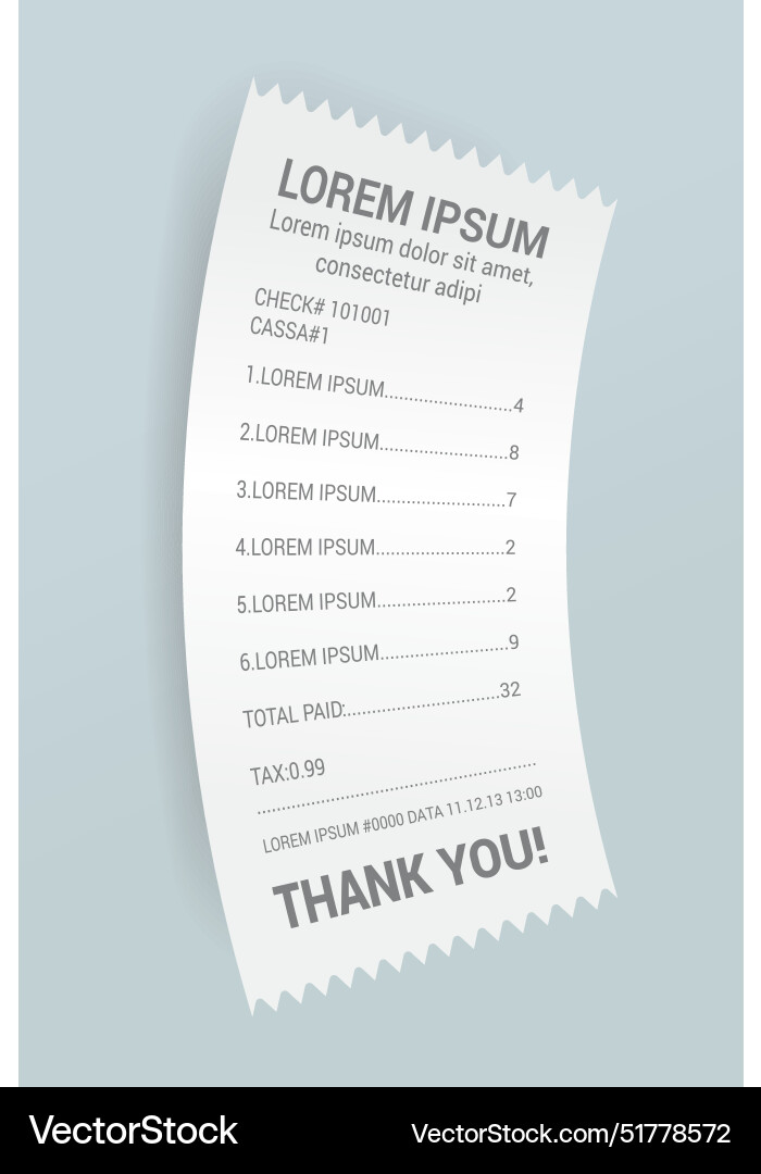 Payment check buying financial invoice bill Vector Image