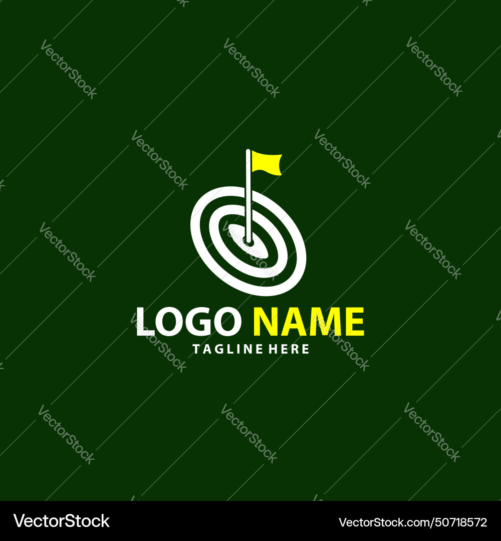 Pin golf template logo design Royalty Free Vector Image