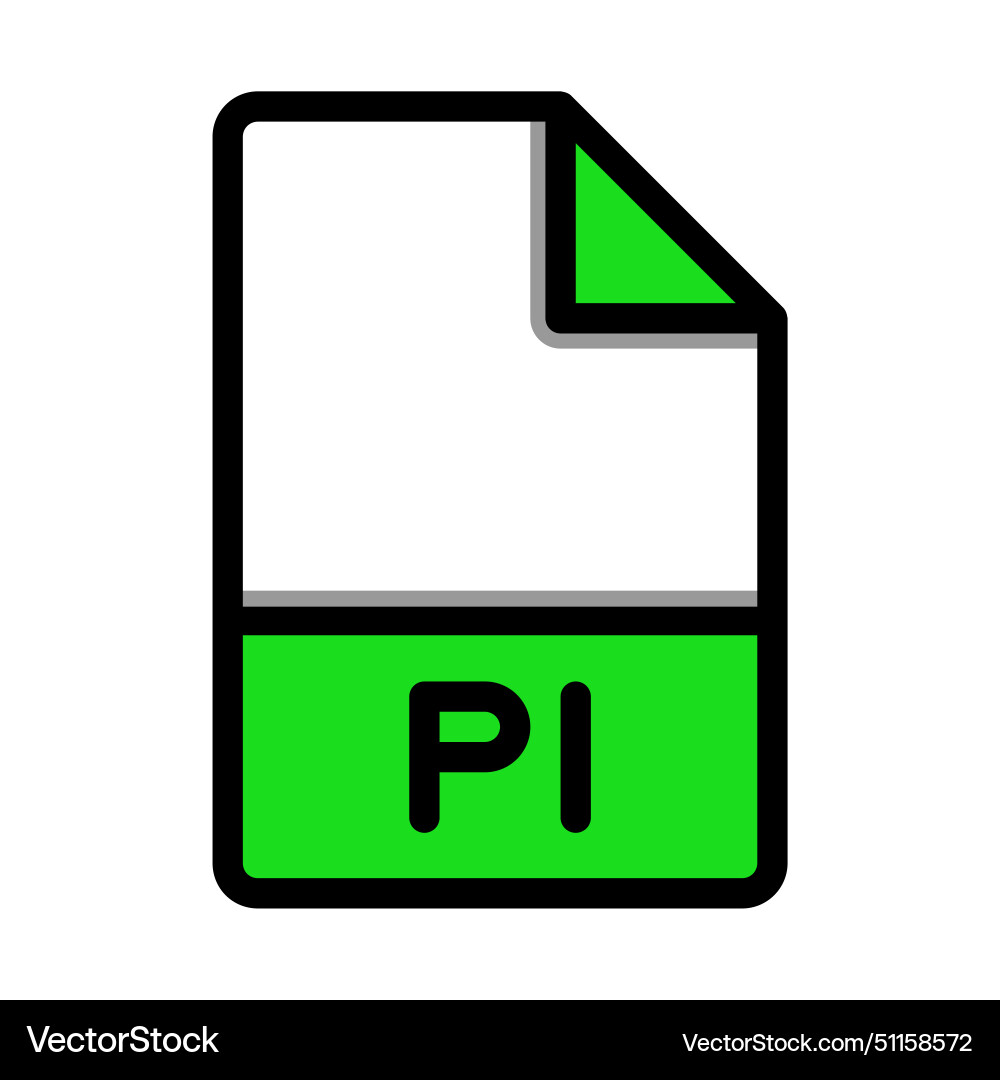 Pl file type format icon extension document files Vector Image