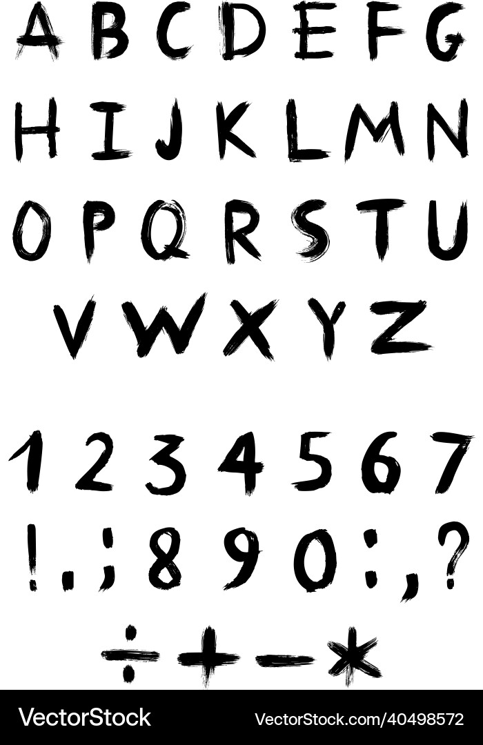 Textured alphabet Royalty Free Vector Image - VectorStock