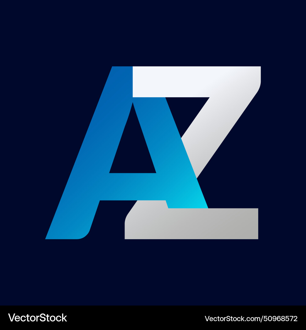 Unique az letter logo icon template Royalty Free Vector