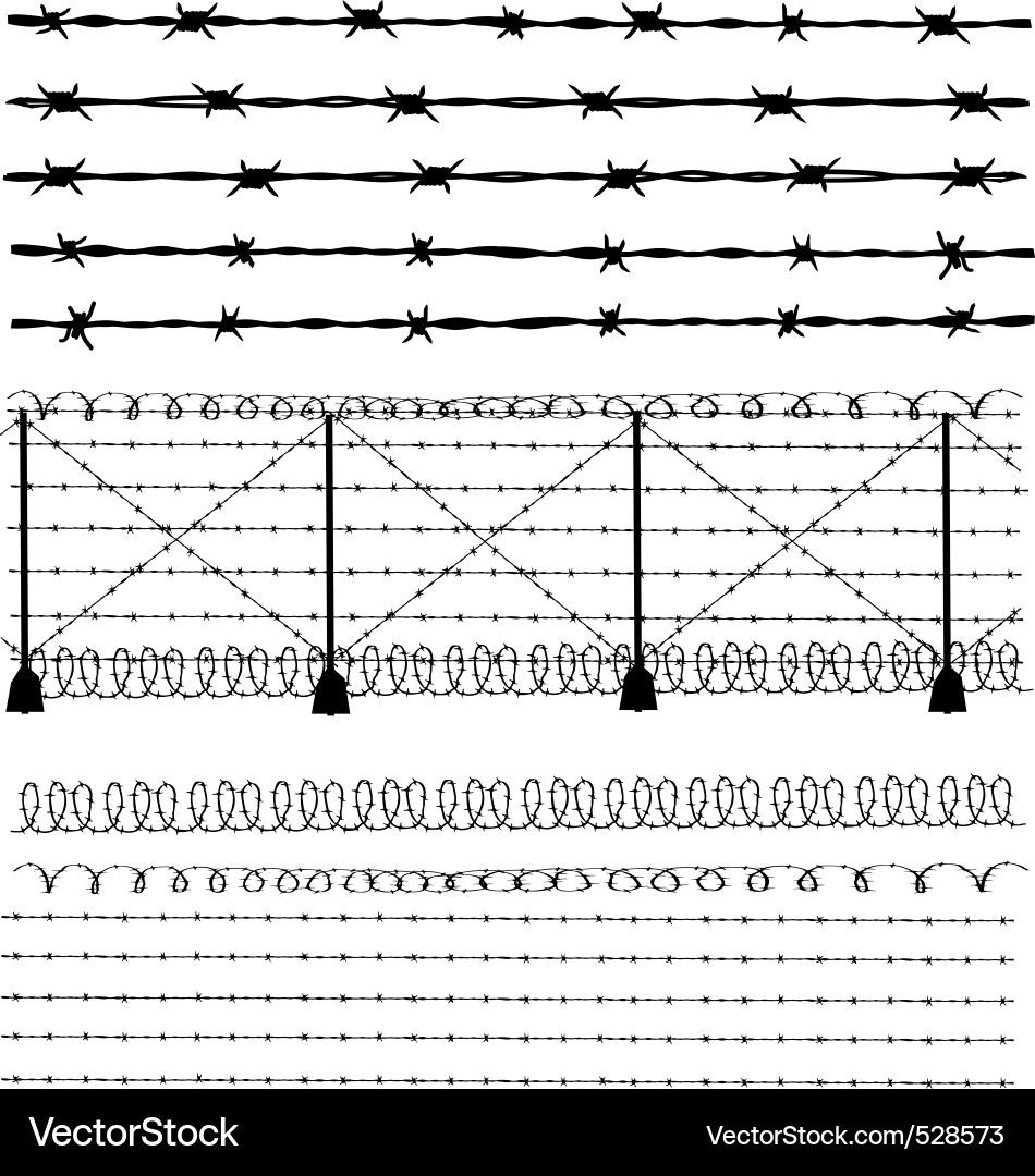 Barbed Wire Fence - Security Royalty Free Vector Image