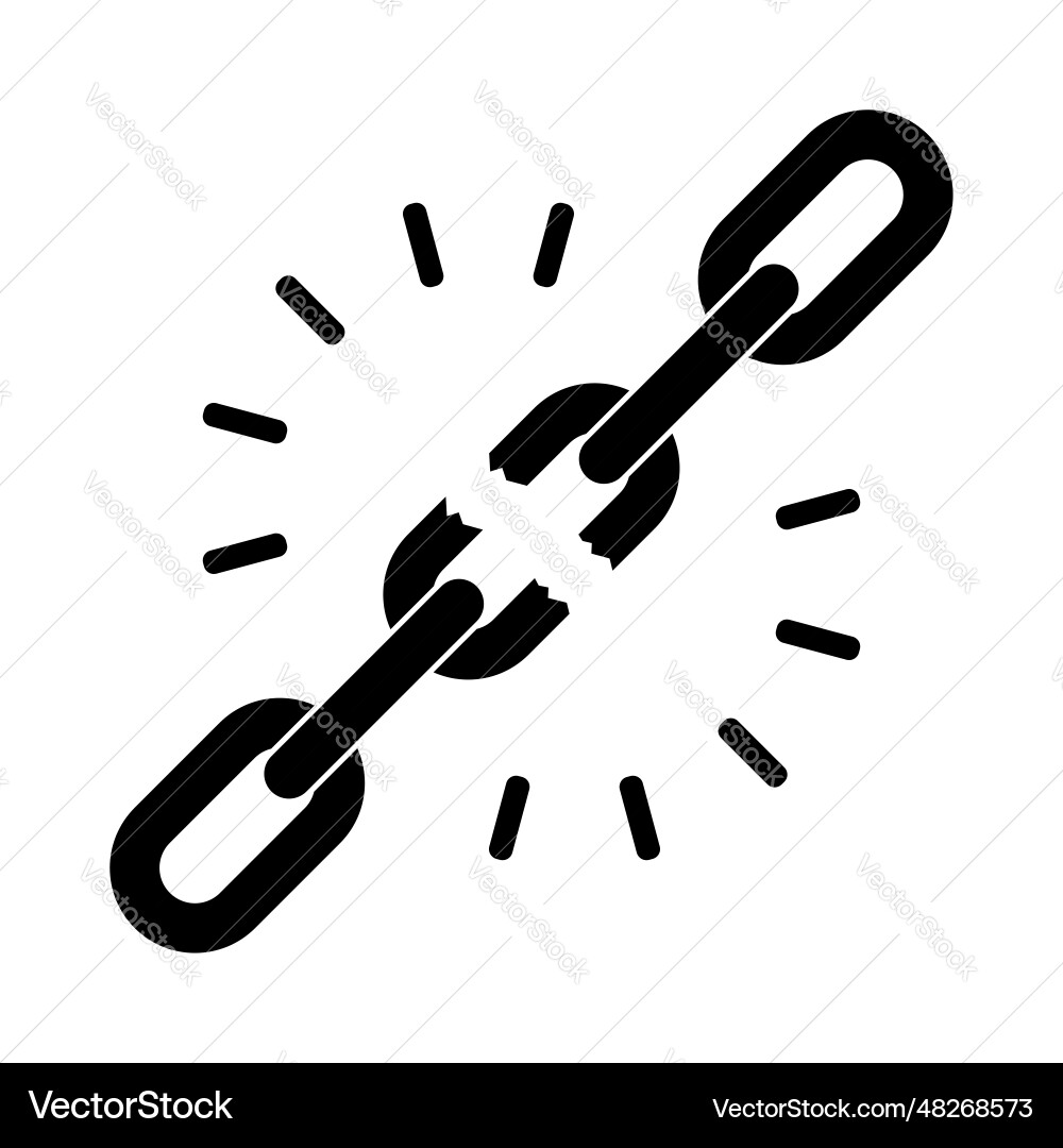 Broken chain icon Royalty Free Vector Image - VectorStock