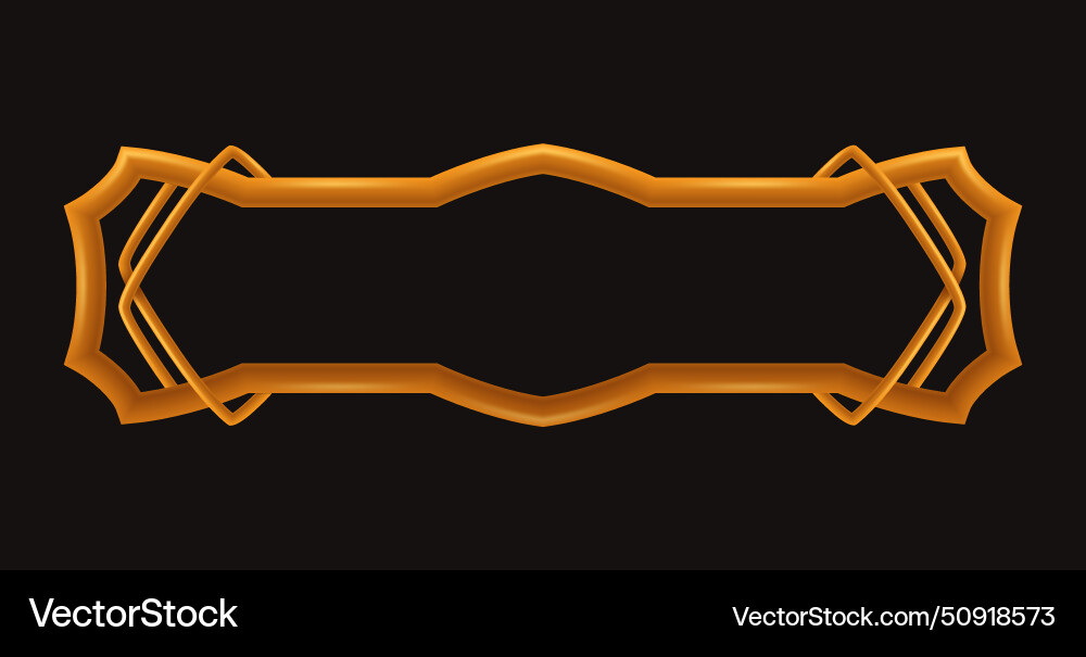 Frame medieval game ui metallic title banner or Vector Image