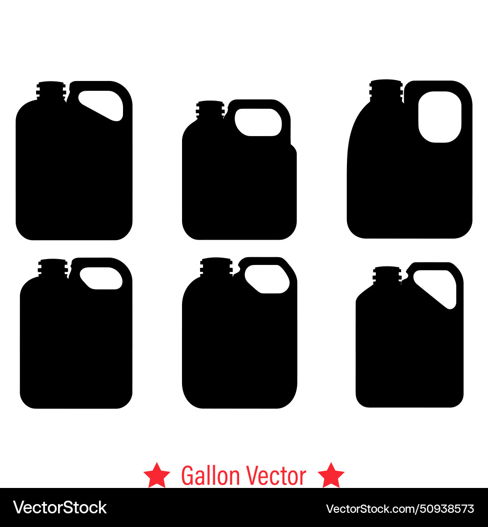 Gallon silhouette set enhancing your designs with Vector Image
